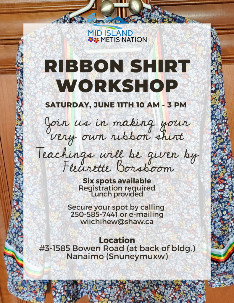 Ribbon Shirt Workshop - Mid Island Métis Nation